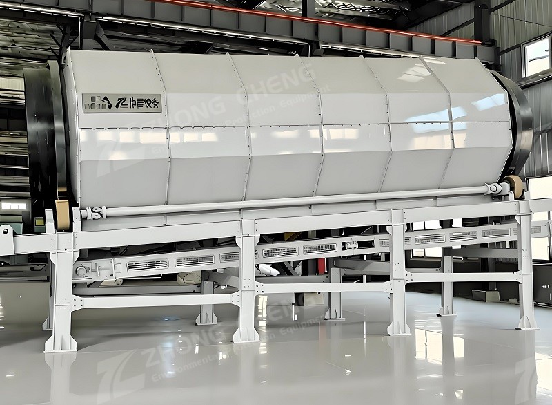 What types of waste are suitable for screening with a rotary screen?