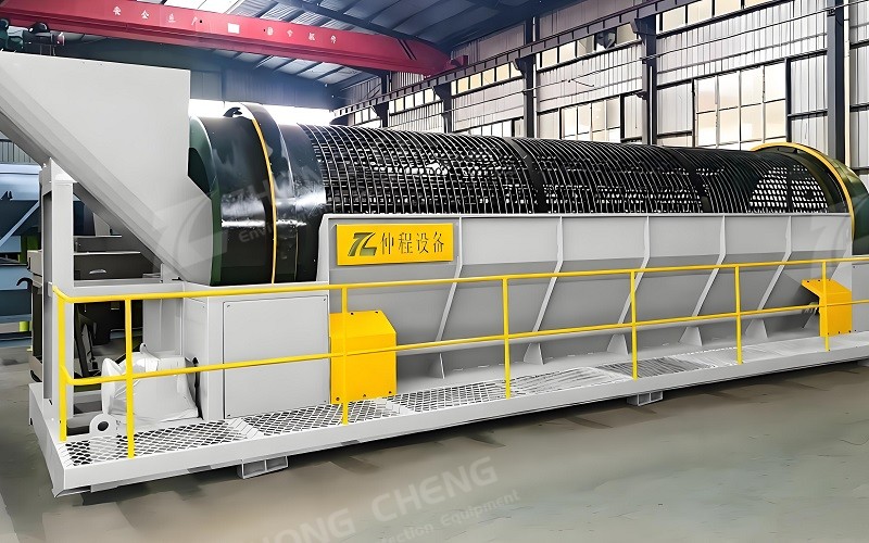 What types of waste are suitable for screening with a rotary screen?